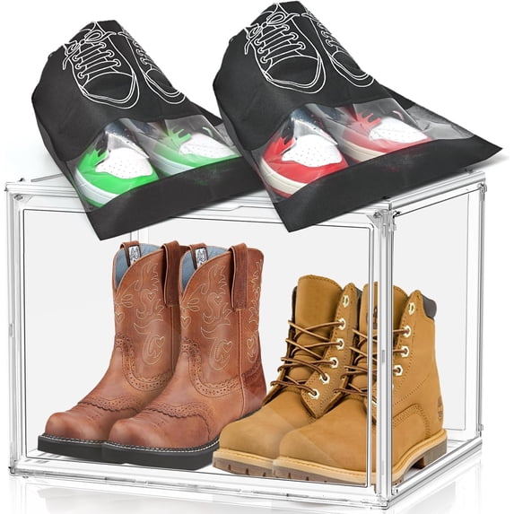 10 Acrylic Sneaker Shoe Display Case Size 14 Transparent Shoe Box ...