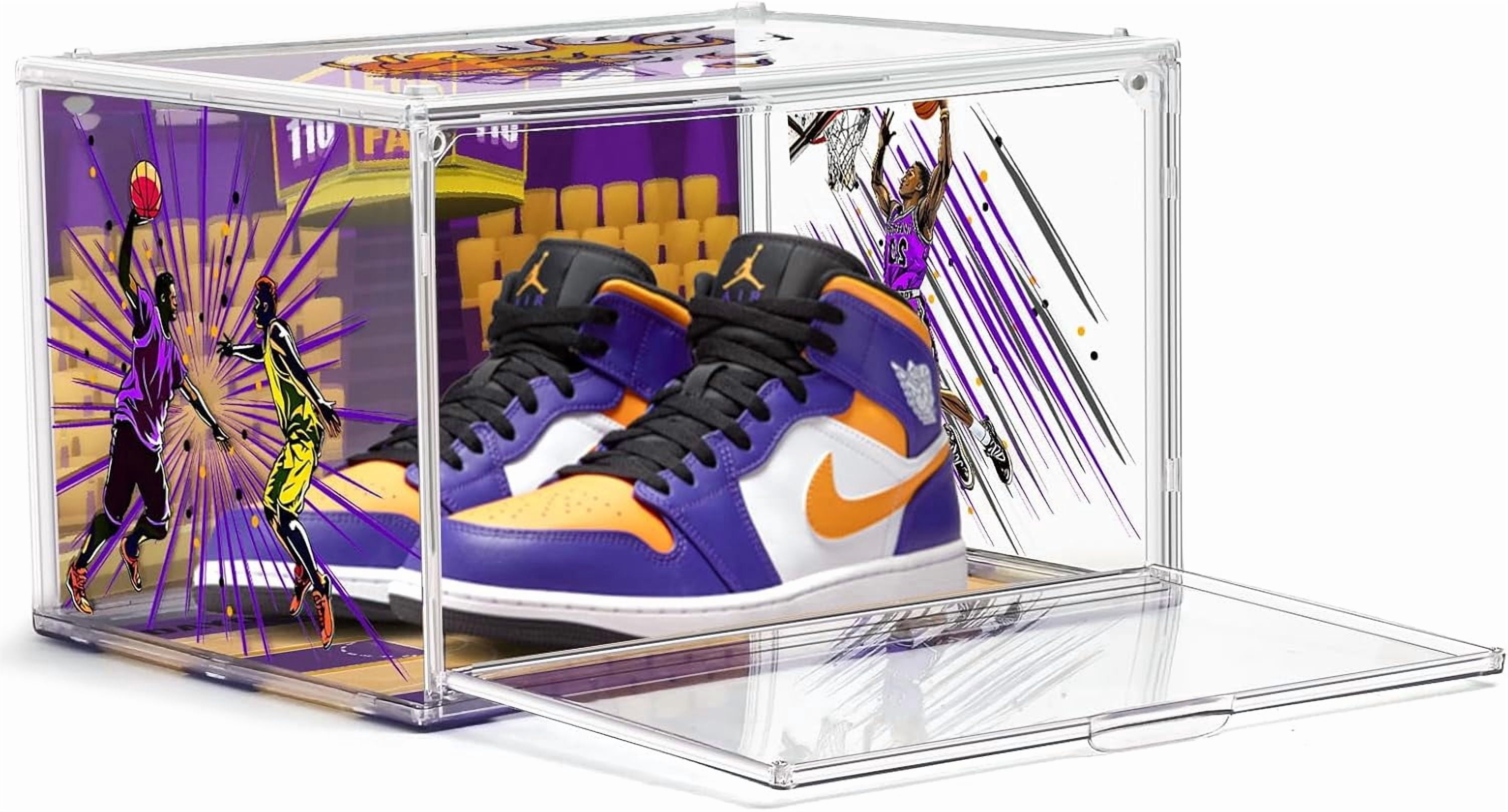Acrylic Sneaker Shoe Display Case Size Transparent Shoe Box Storage ...
