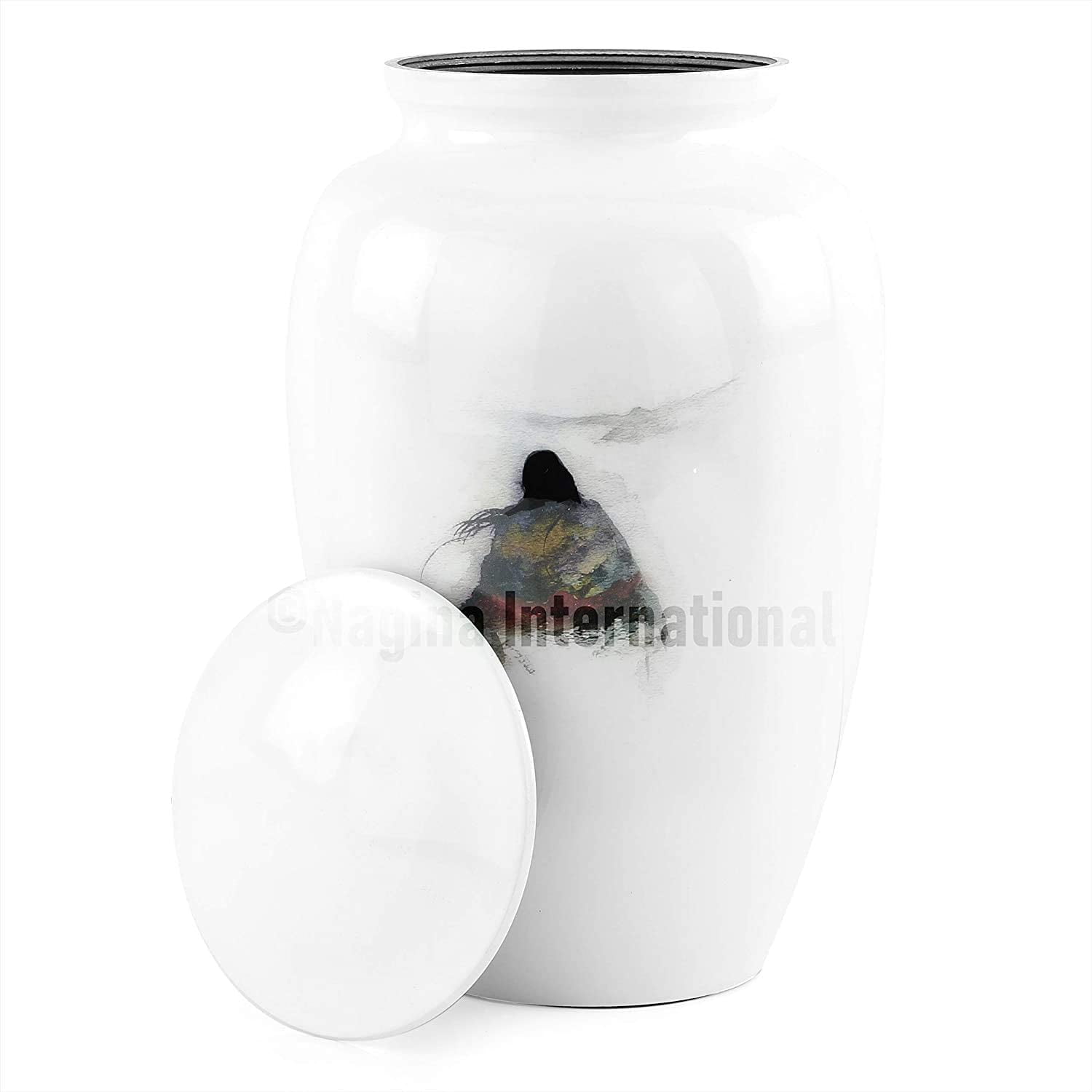 10" Aluminum Metal Cremation Urn for Cremated Human Ash Remains Storage ...