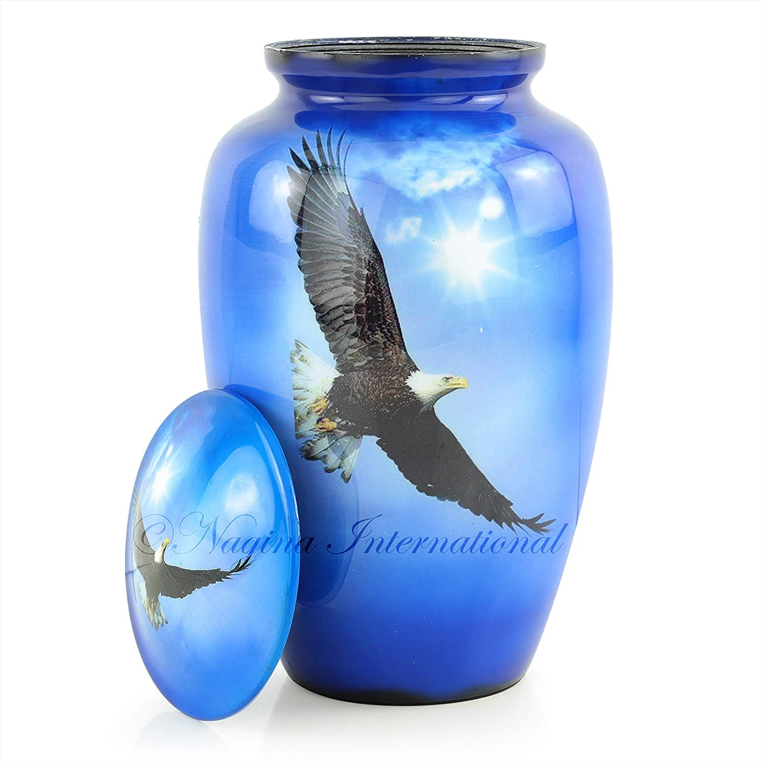 10" Aluminum Metal Cremation Urn for Cremated Human Ash Remains Storage ...