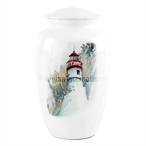 10" Aluminum Metal Cremation Urn for Cremated Human Ash Remains Storage ...