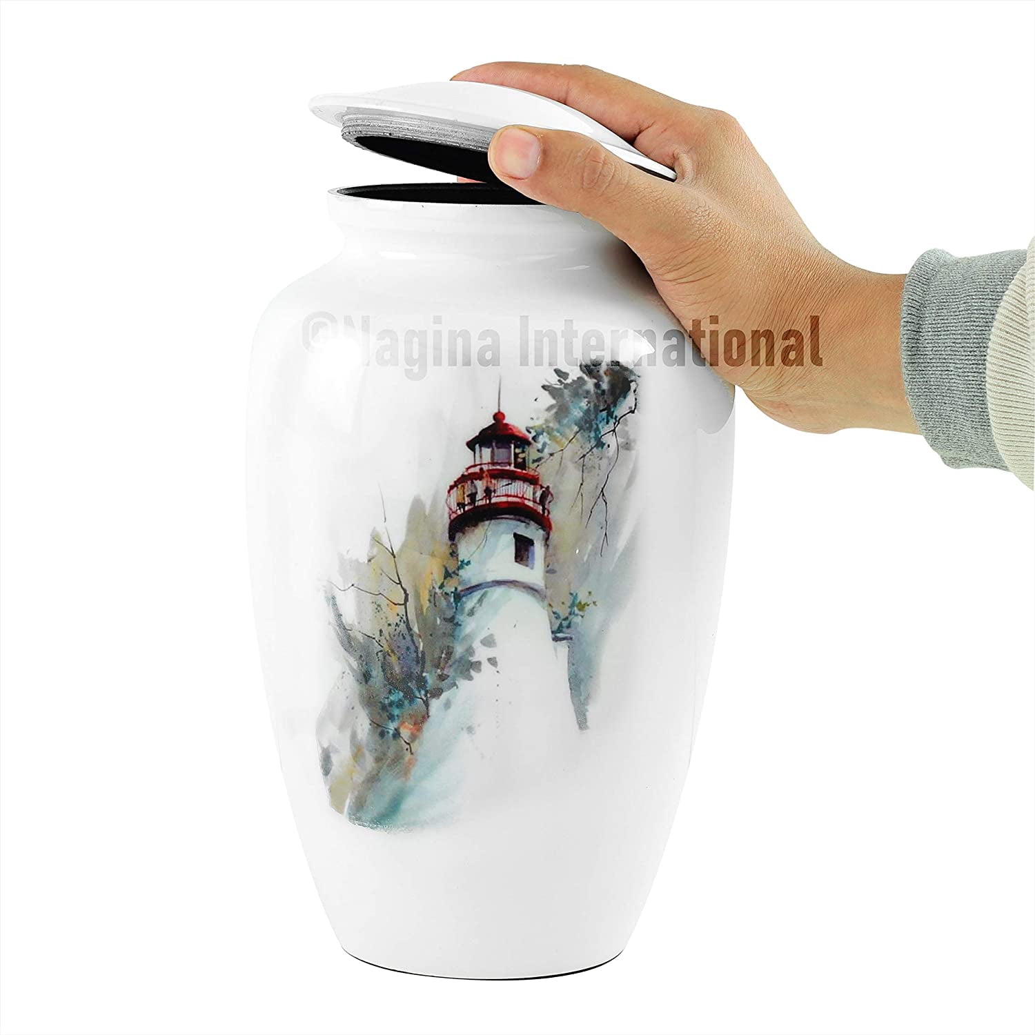 10" Aluminum Metal Cremation Urn for Cremated Human Ash Remains Storage ...