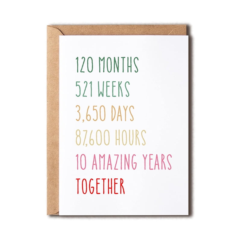 10 Amazing Years Together Card – Celebrate a Decade of Love – Perfect ...