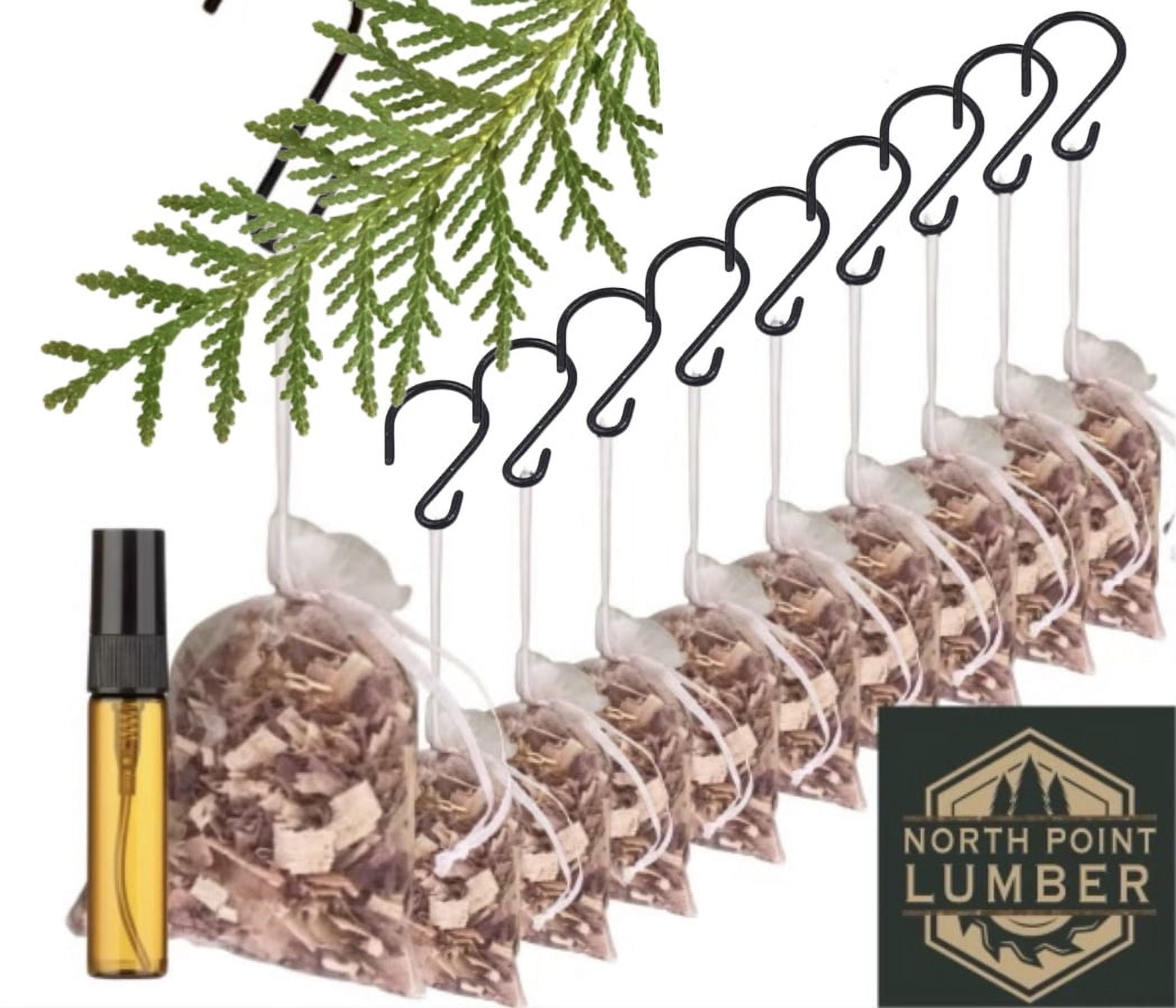 10 Aromatic Cedar Sachet Bags and 5 ML Cedar Essential Oil With Hanging ...