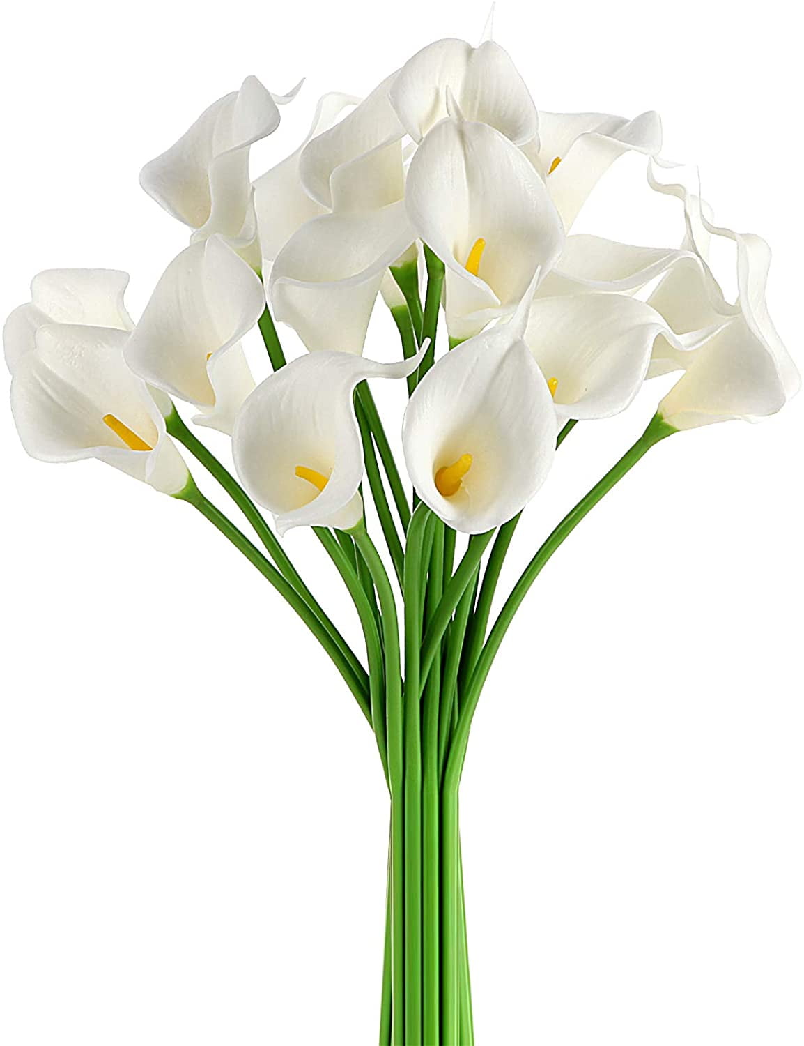 10 Artificial Calla Lily Flowers Real Touch Latex Arrangement Bouquet ...