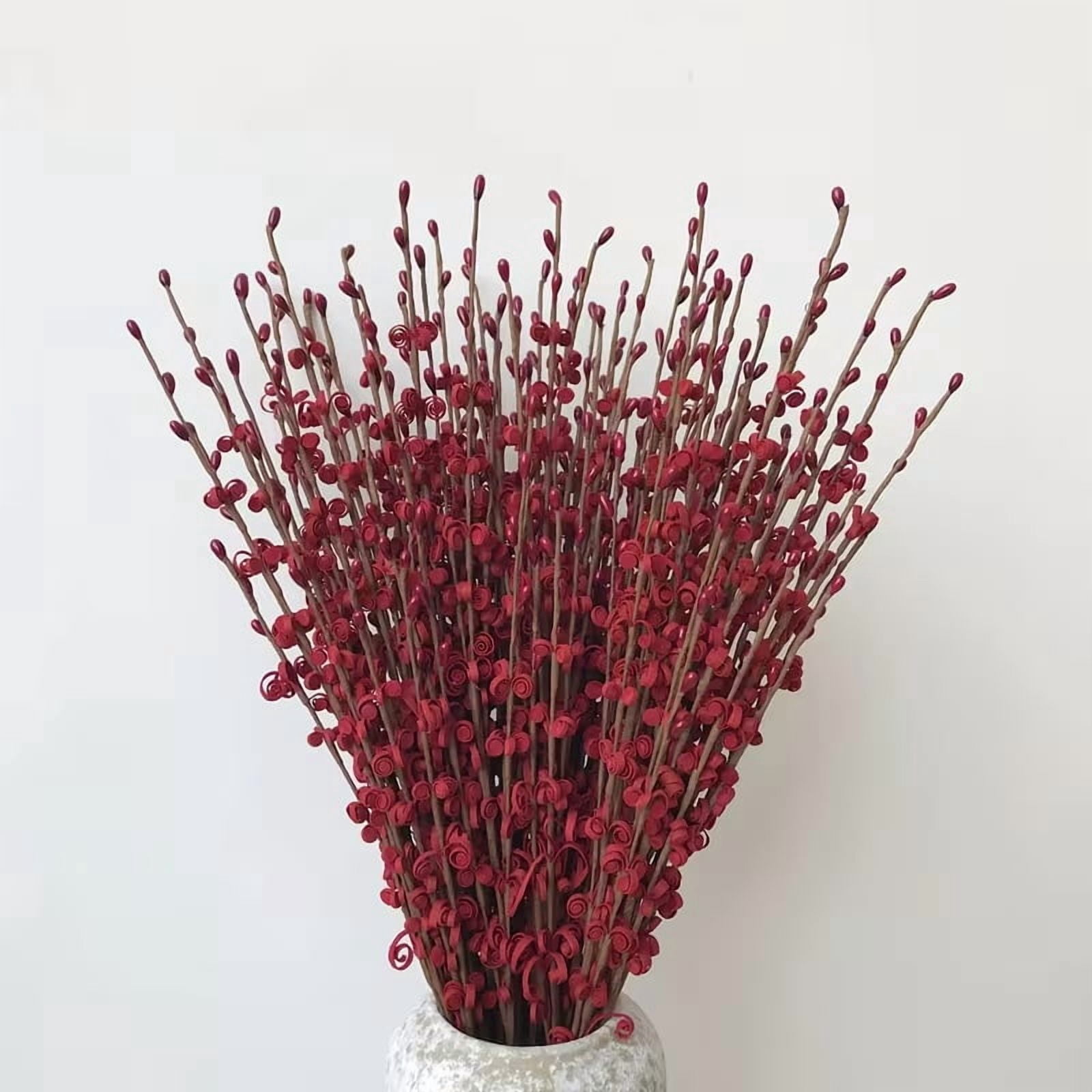 10 Artificial Plum and Cherry Branches - Bright Orange-Red Flowers and ...