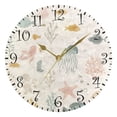 10" Artistic Round Wall Decorative Desk Clock Coral and Jellyfish ...