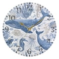 10" Artistic Round Wall Decorative Desk Clock Detailed Sea Life ...