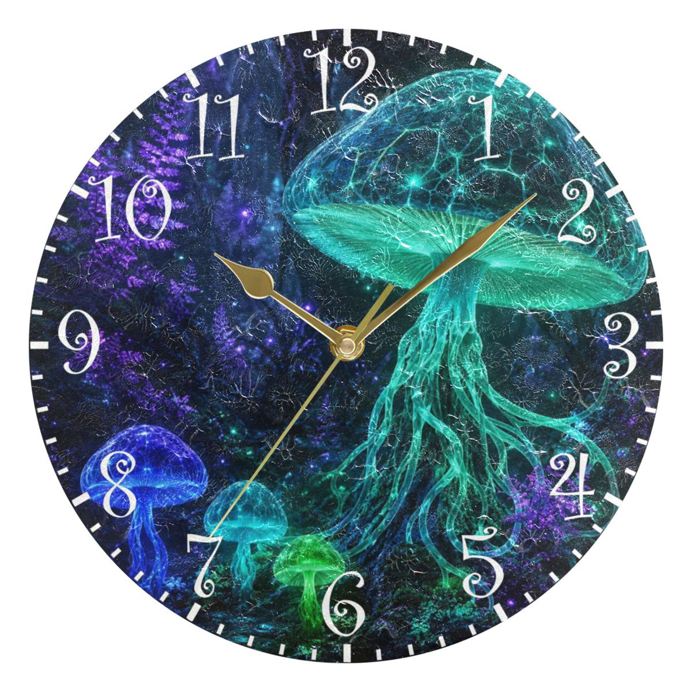 10" Artistic Round Wall Decorative Desk Clock Fantastical ...