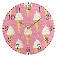 10" Artistic Round Wall Decorative Desk Clock Ice Cream Pattern Wall ...