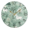 10" Artistic Round Wall Decorative Desk Clock Mint Green Unicorns and ...