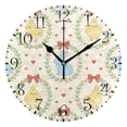 10" Artistic Round Wall Decorative Desk Clock Rabbit and Chicks in ...