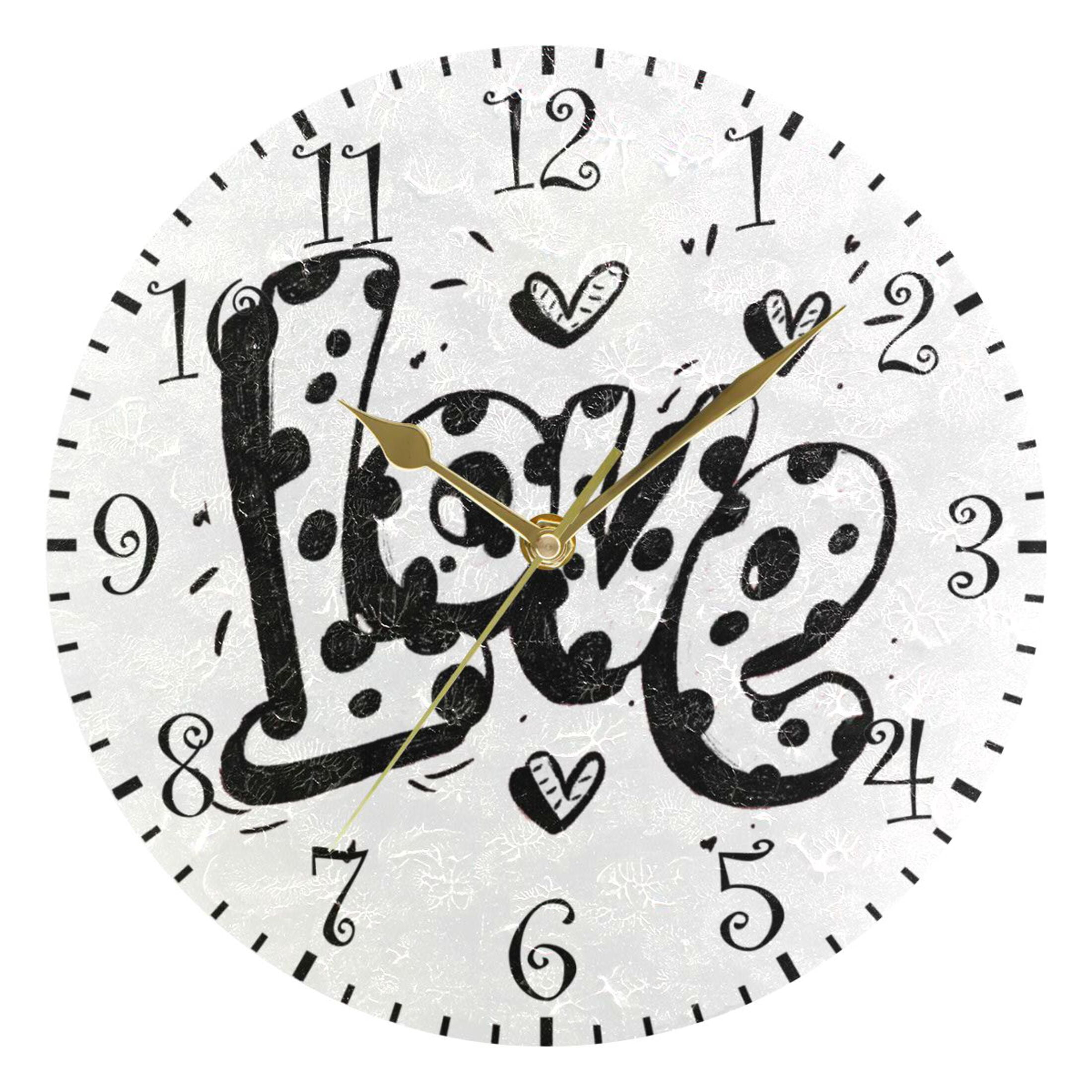 10" Artistic Round Wall Decorative Desk Clock Wall Clock Home Decor ...