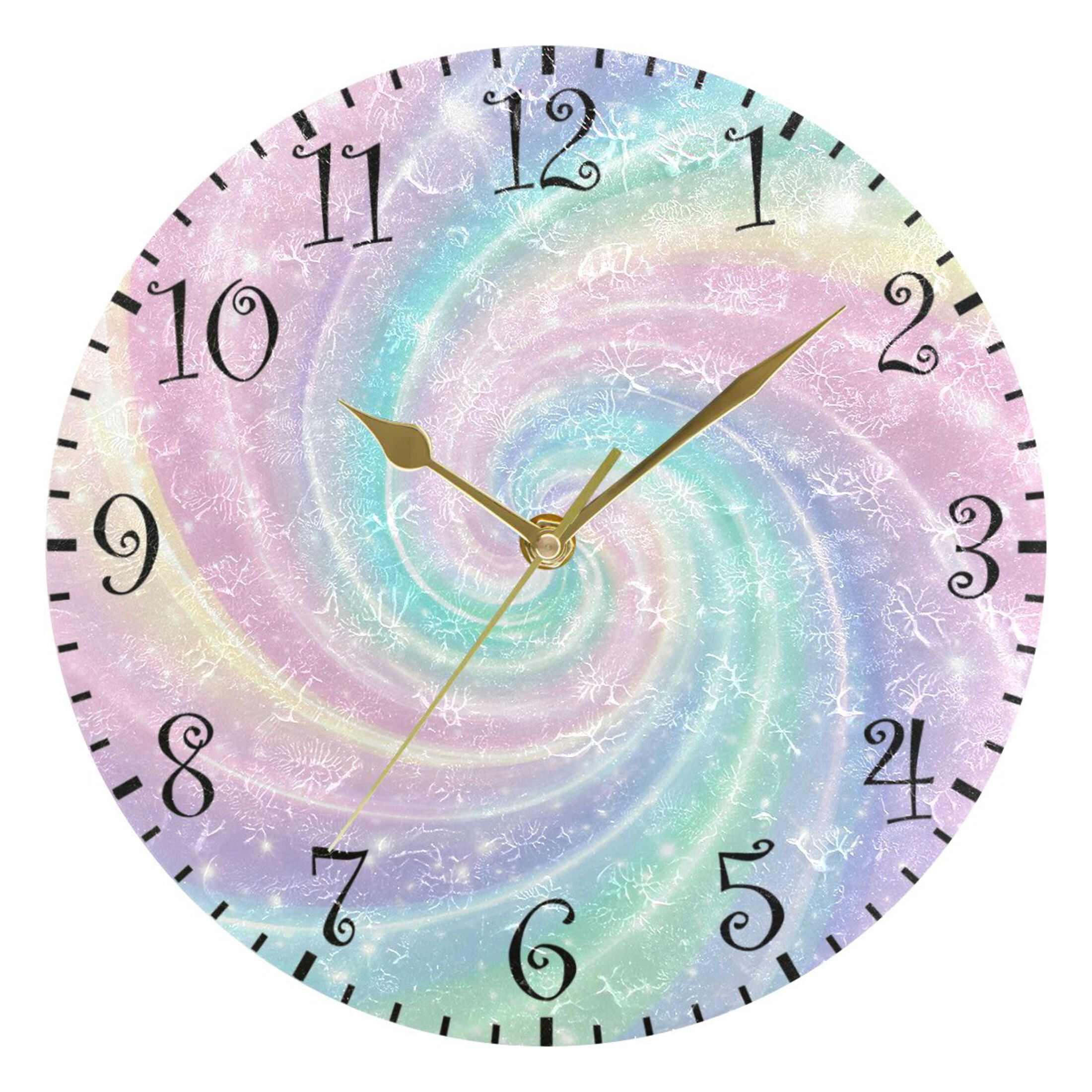 10" Artistic Round Wall Decorative Desk Clock Wall Clock Home Decor ...