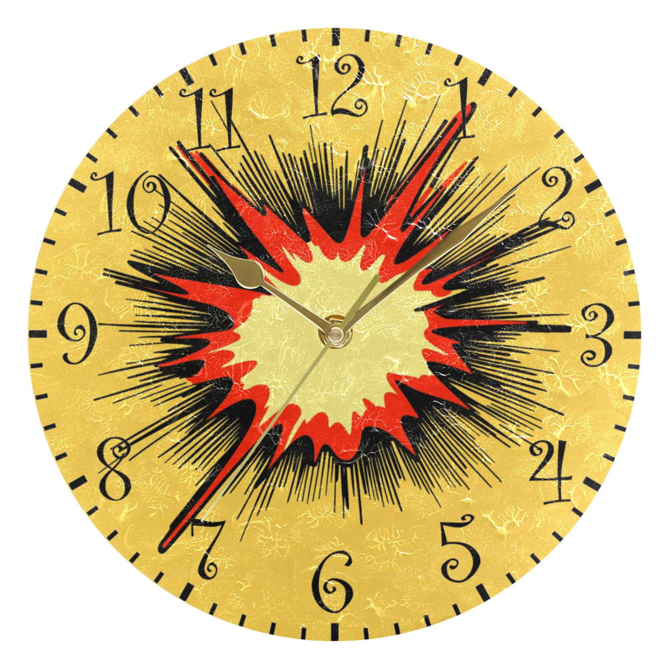 10" Artistic Round Wall Decorative Desk Clock Wall Clock Home Decor ...