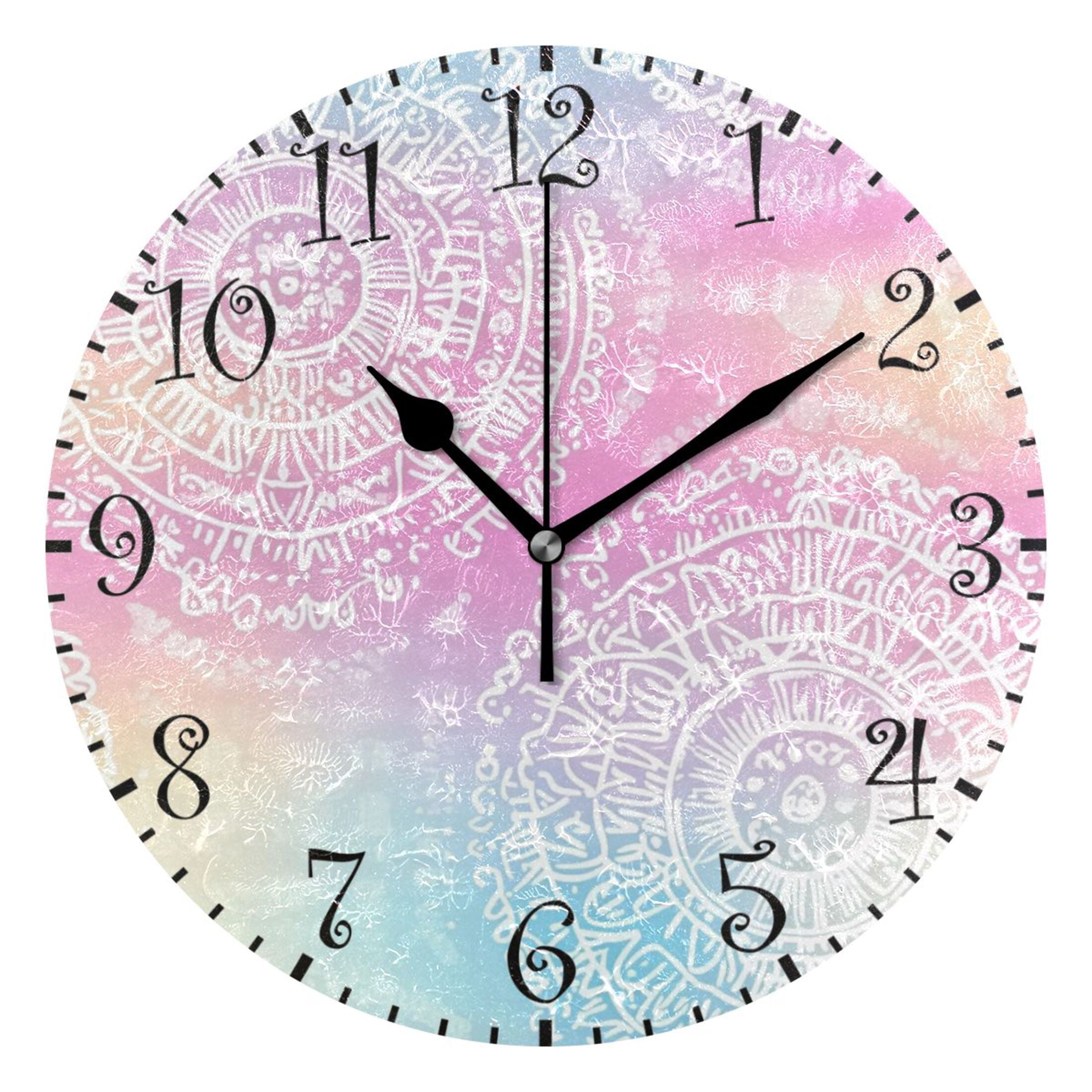 10" Artistic Round Wall Decorative Desk Clock Wall Clock Home Decor ...