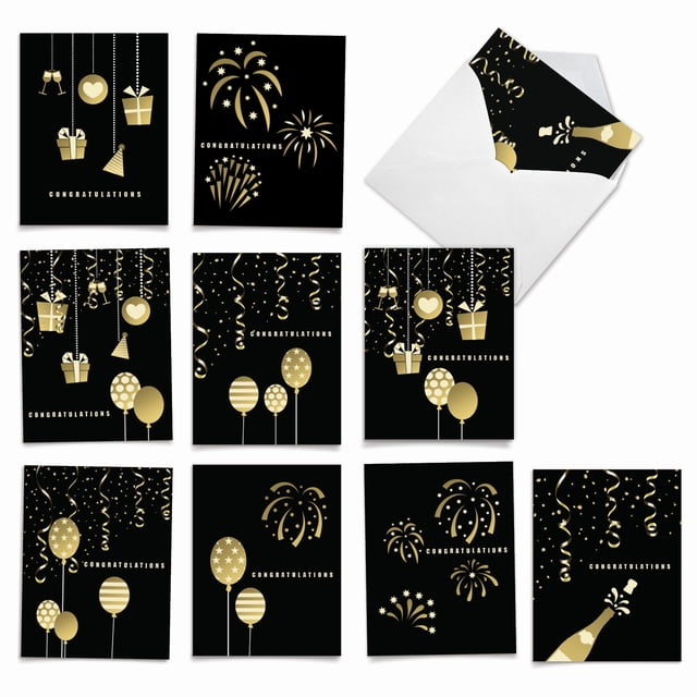10 Assorted Congratulations Note Cards with Envelopes (4 x 5.12 Inch ...