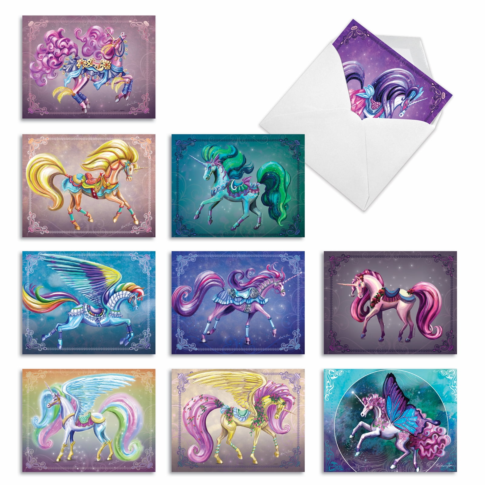 10 Assorted Invitation Note Cards with Envelopes (4 x 5.12 Inch ...