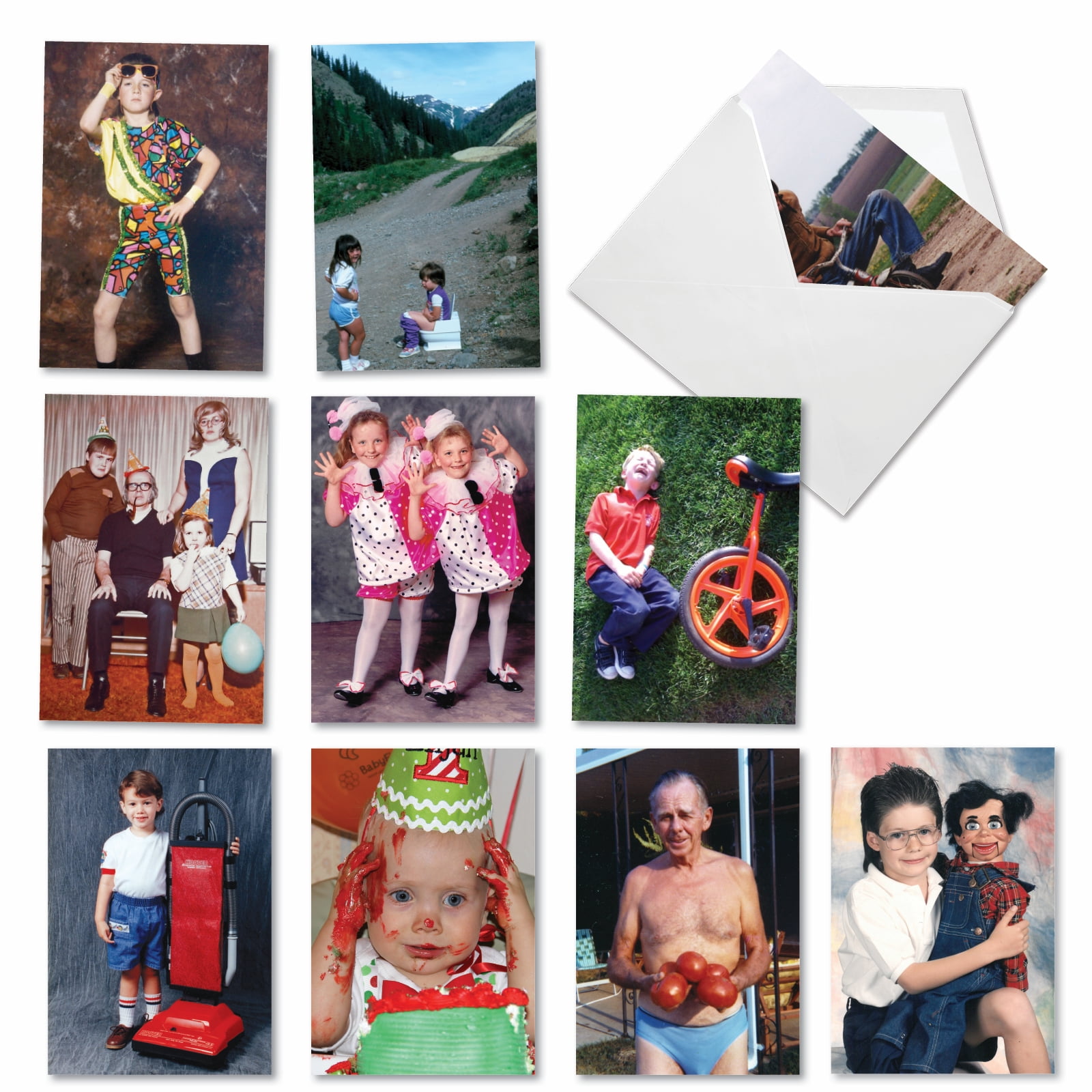 10 Assorted Set Funny Birthday Greeting Cards - Awkward Family Photo ...