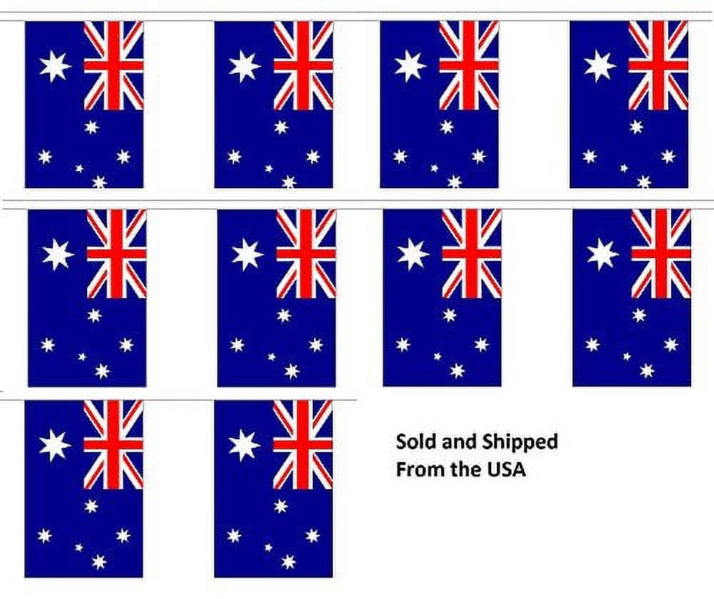10' Australia String Flag Party Bunting Has 10 Australian 6"x9 ...