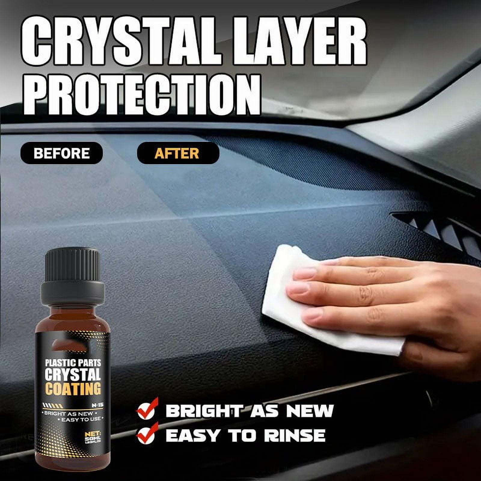 Under 10, Automotive Plastic Parts Restorer, 50ml, Black Repair, Whitening Agent, Plastic Part ...