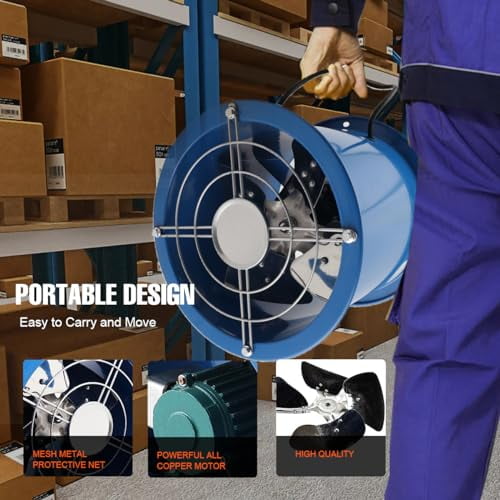 10" Axial Fan Cylinder Pipe Explosion-proof Spray Booth Paint,Utility ...