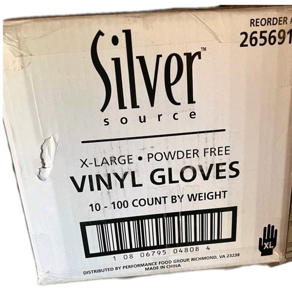 10 BOXES OF XL VINYL GLOVES - 100 PER BOX POWDER FREE NEW CASE OF 10 ...