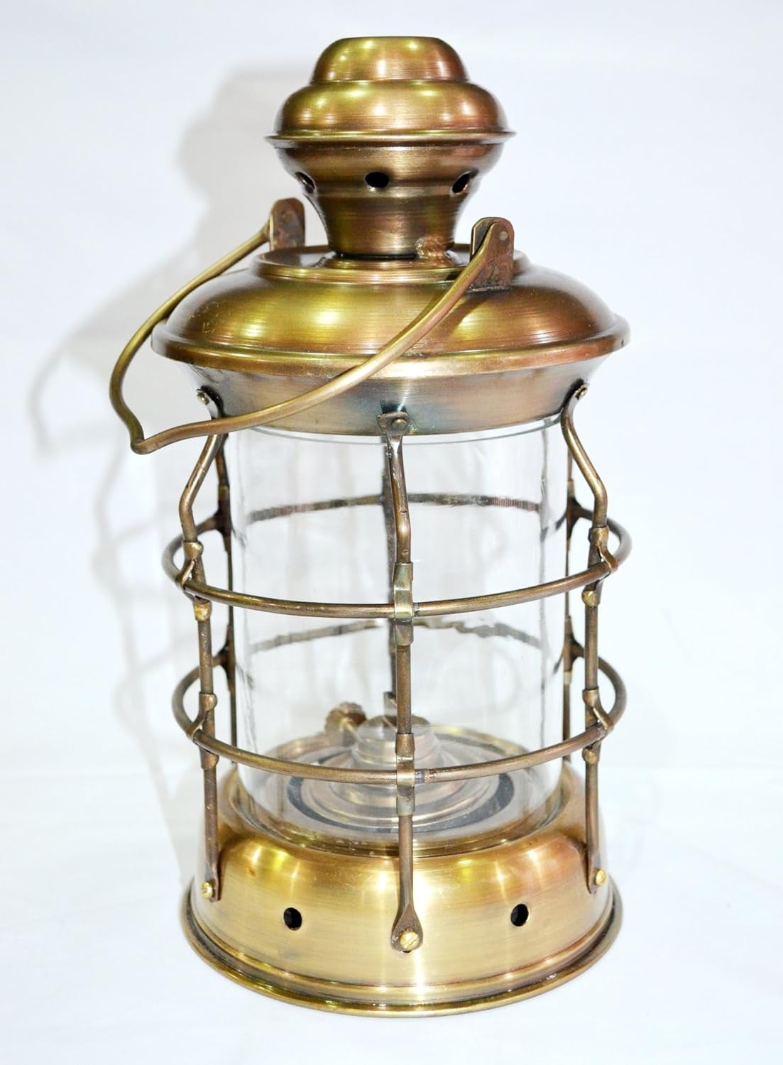 10" BRASS CARGO LANTERN ~ SHIP LAMP ~ MARITIME ~ NAUTICAL HOME DECOR ...