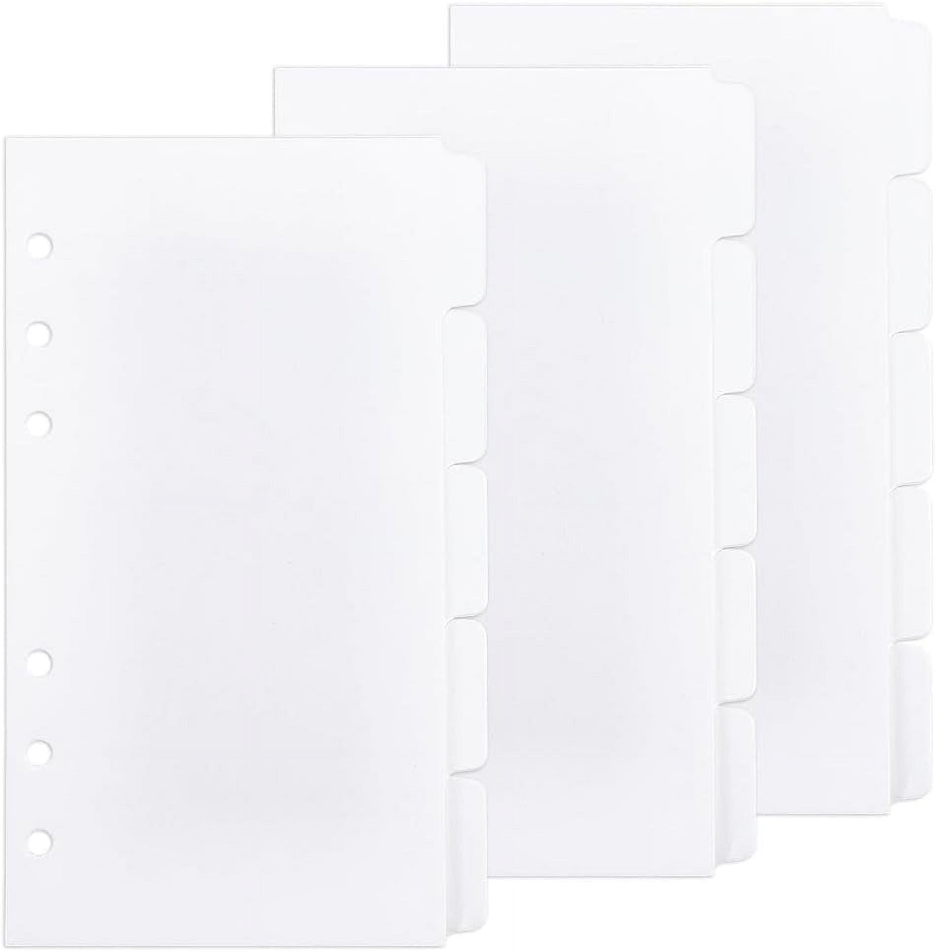 10 Bag 50pcs 5-Tab Binder Dividers Notebook Paper Discbound Plastic ...