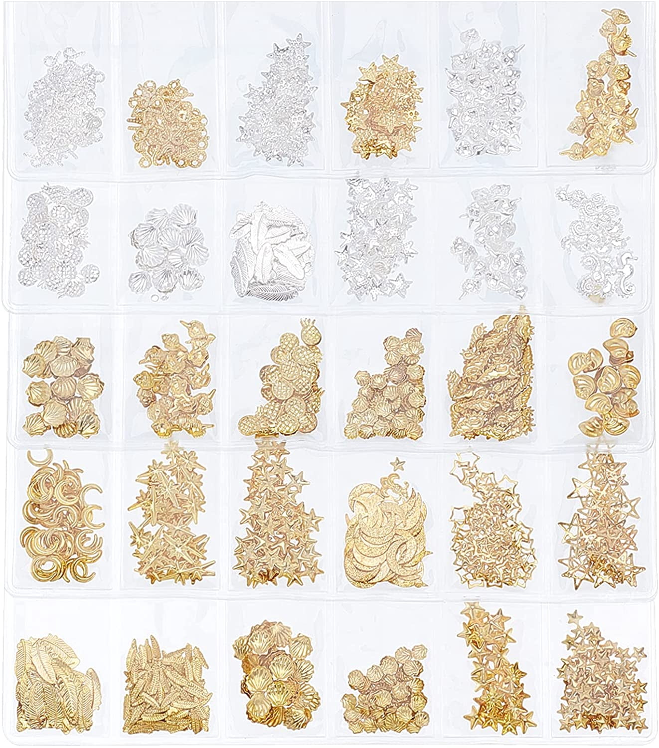10 Bags Cabochons Resin Fillers Sea Theme Hollow Resin Charms Brass ...