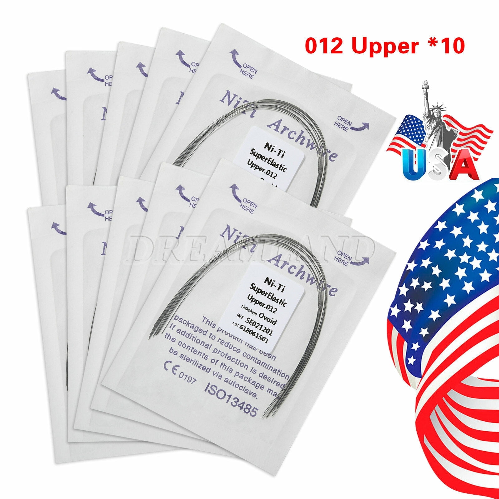 10 Bags Orthodontic Niti Wires Round Ovoid Form Arch Wire 12 Upper ...