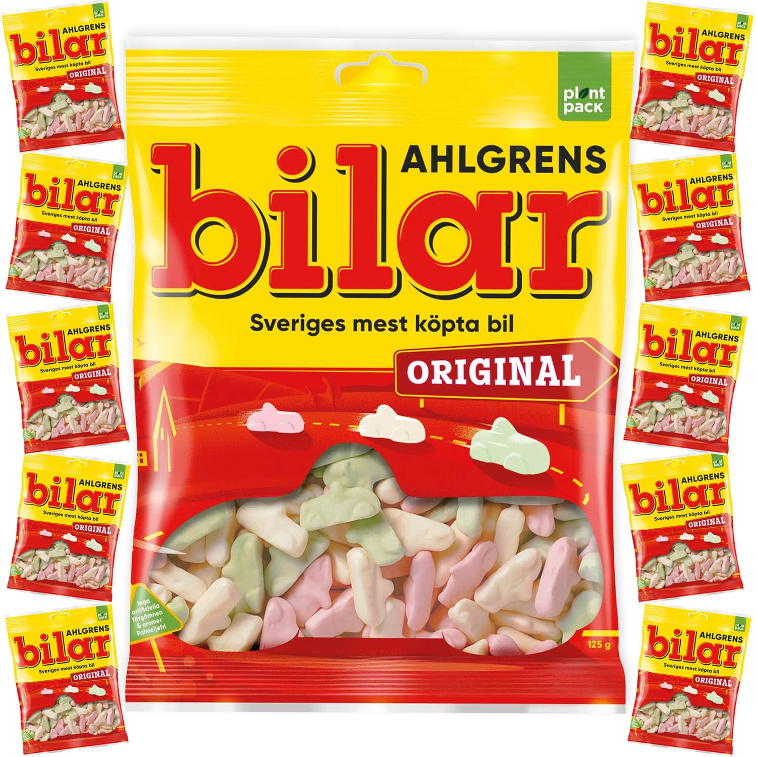 10 Bags x 125g of Ahlgrens Bilar Original - Swedish Candy from Sweden - Chewy - Marshmallow ...