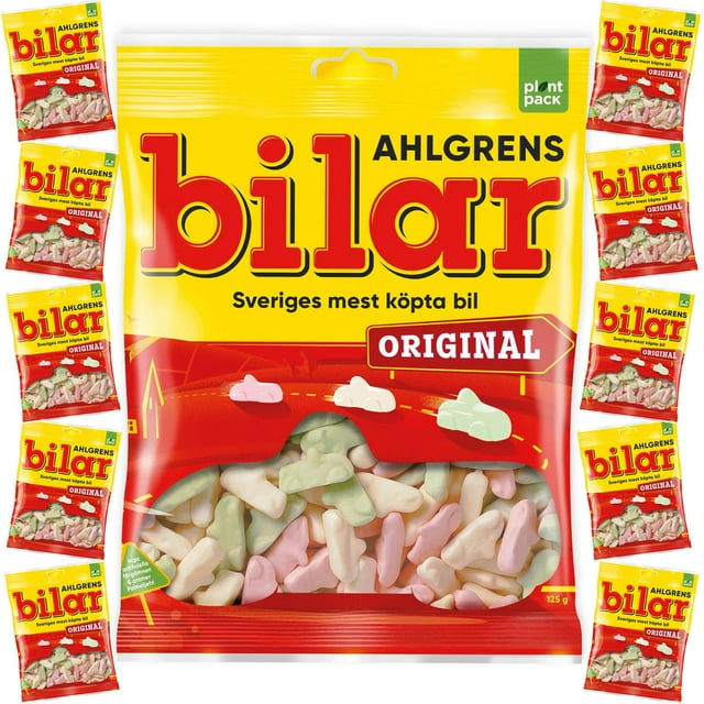 10 Bags x 125g of Ahlgrens Bilar Original - Swedish Candy from Sweden - Chewy - Marshmallow ...