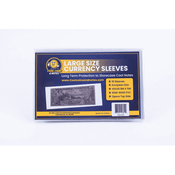 10 Banknote Holders Currency Sleeves Rigid Large Paper Money Topload ...