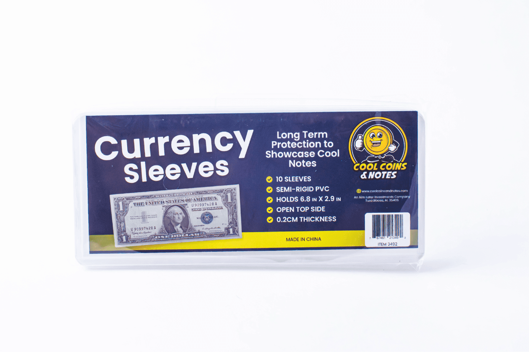 10 Banknote Holders Currency Sleeves Rigid US Dollar Modern Size Paper ...