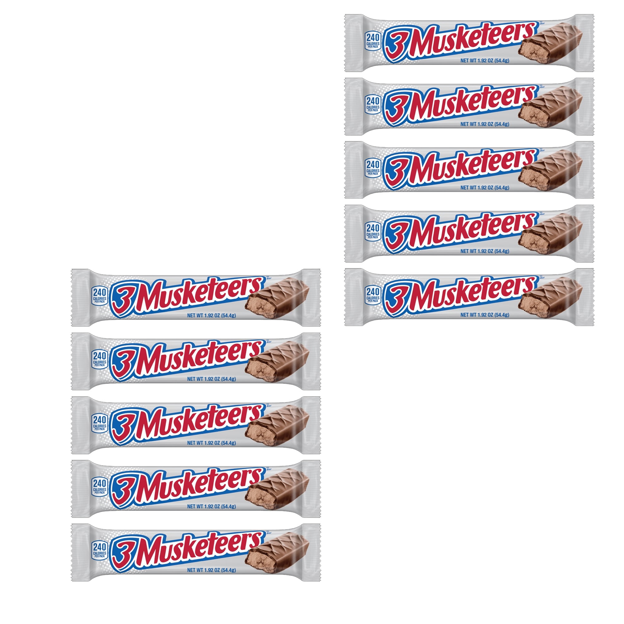 RADYAN 3 Musketeers Milk Chocolate Candy Bars, 10-Count, 1.92 oz per ...