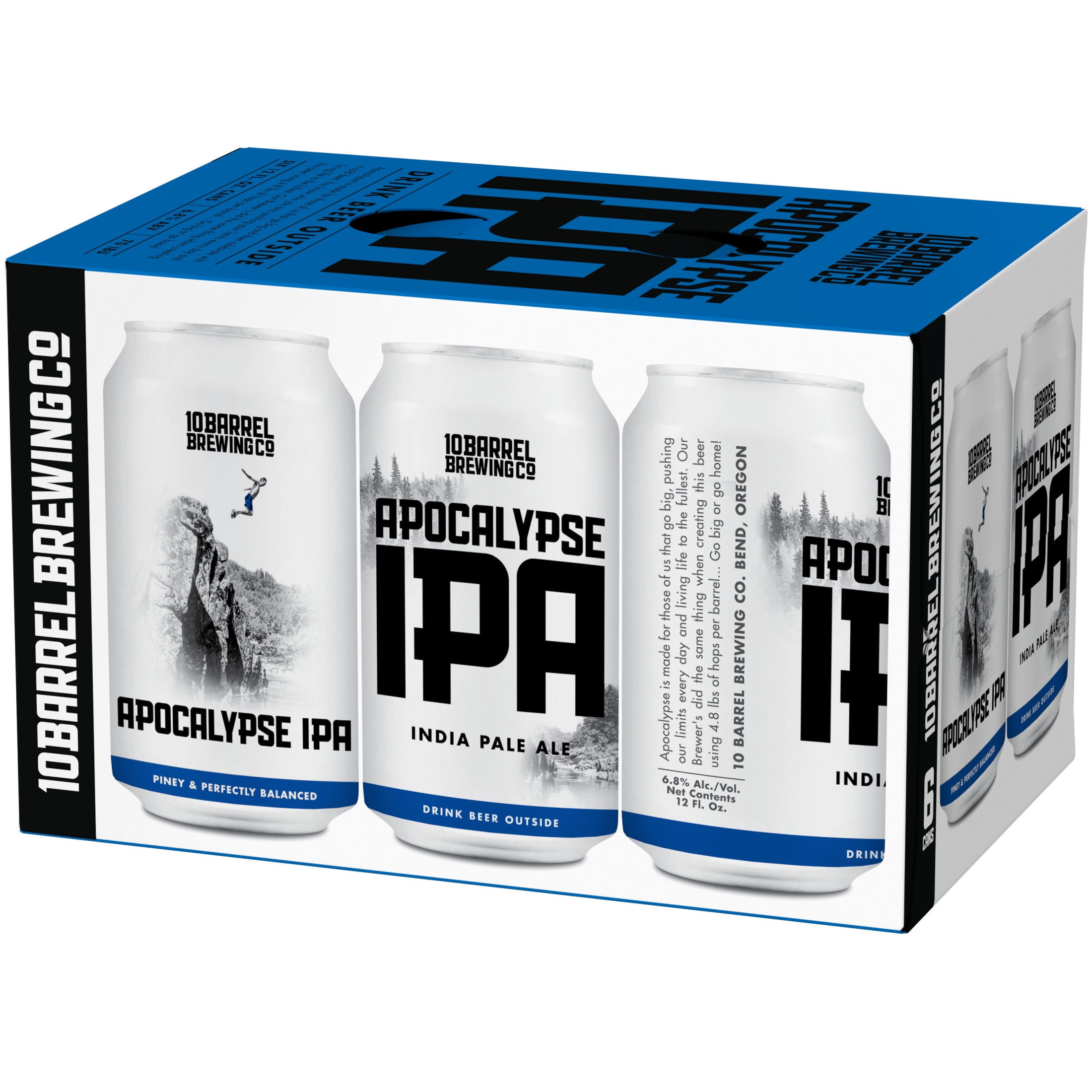 10 Barrel Brewing Co. Apocalypse IPA Craft Beer, India Pale Ale, 6 Pack, 12 fl oz Aluminum Cans ...