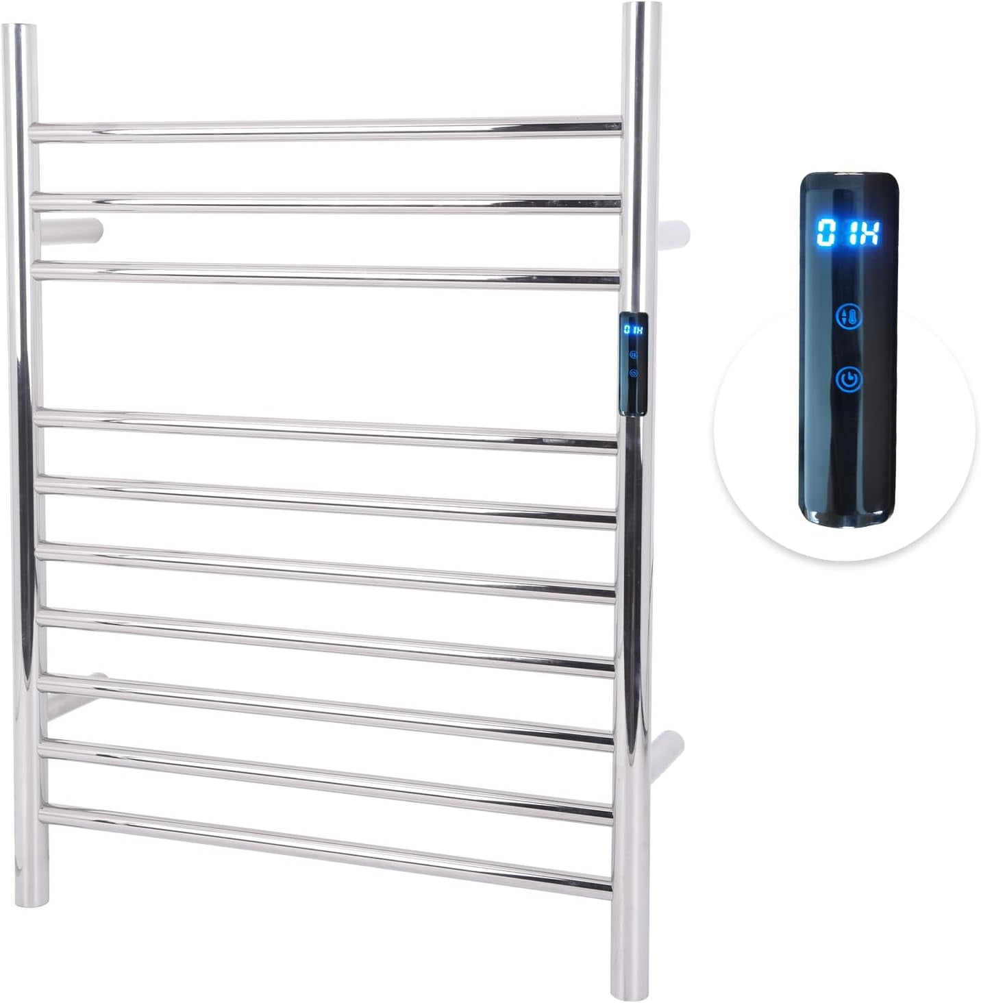 10 Bars Towel Warmer Rack, 23" Electric Wall Mounted Heated Towel Rack ...