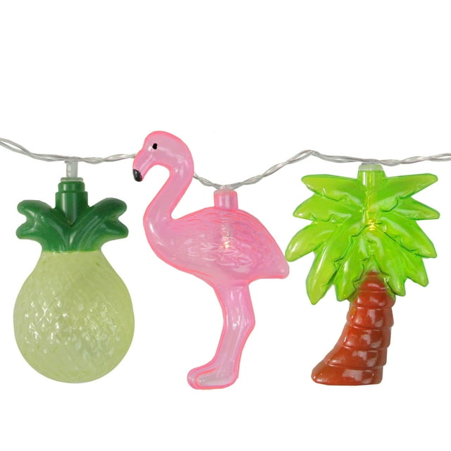 10 Battery Operated Tropical Summer LED String Lights - 4.5ft Clear ...