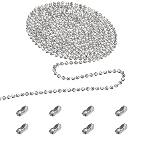 #10 Beaded Ball Chain (4.5mm) - 16.4 Feet Stainless Steel Bead Pull ...