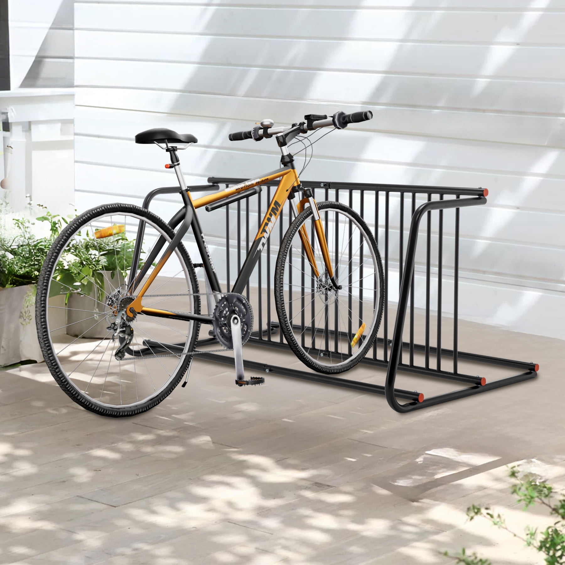 10-Bike Floor Bike Rack, Heavy-Duty Metal Freestanding Bicycle Storage Organizer for Garages ...