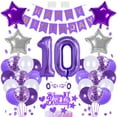 10 Birthday Decoration Happy Birthday Banner Balloons Garland Cupcake ...