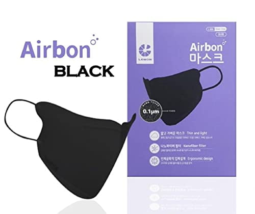 [10 Black Airbon] Thin Light Nanofiber Filter Air Bon Face Mask for ...