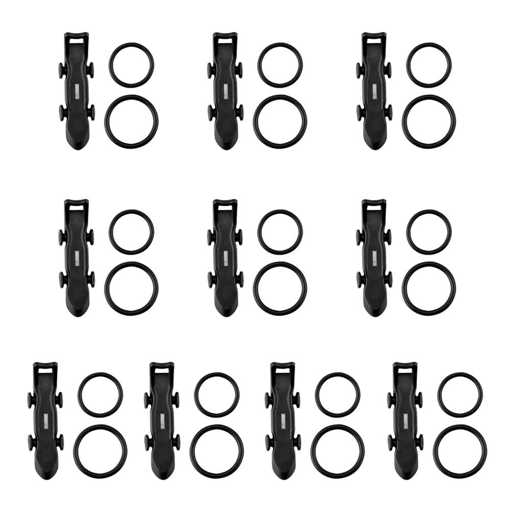 10 Black Fishing Rod Lure Hook Device Lure Rod Quick Hook Ring Fixer ...