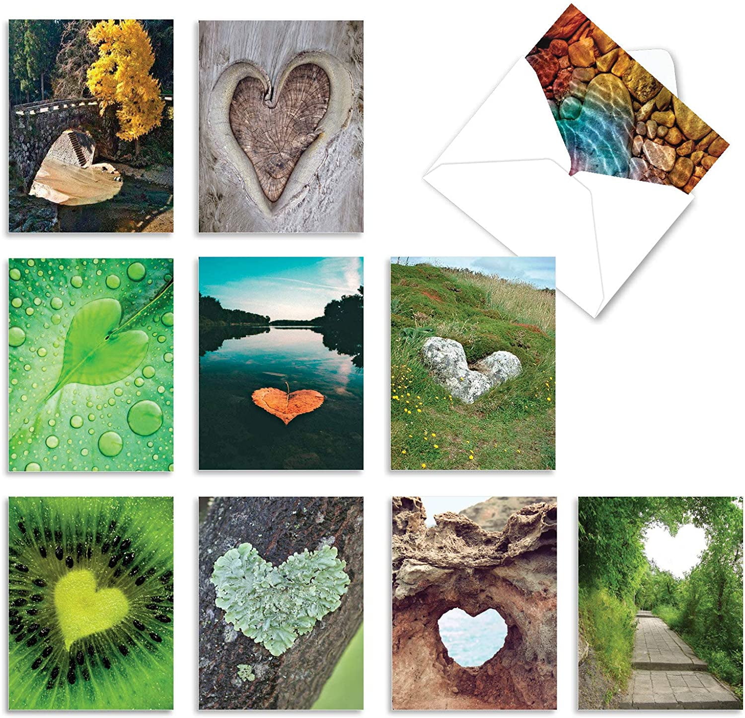 - 10 Blank Heart Note Cards Boxed (4 x 5.12 Inch) - All Occasion ...