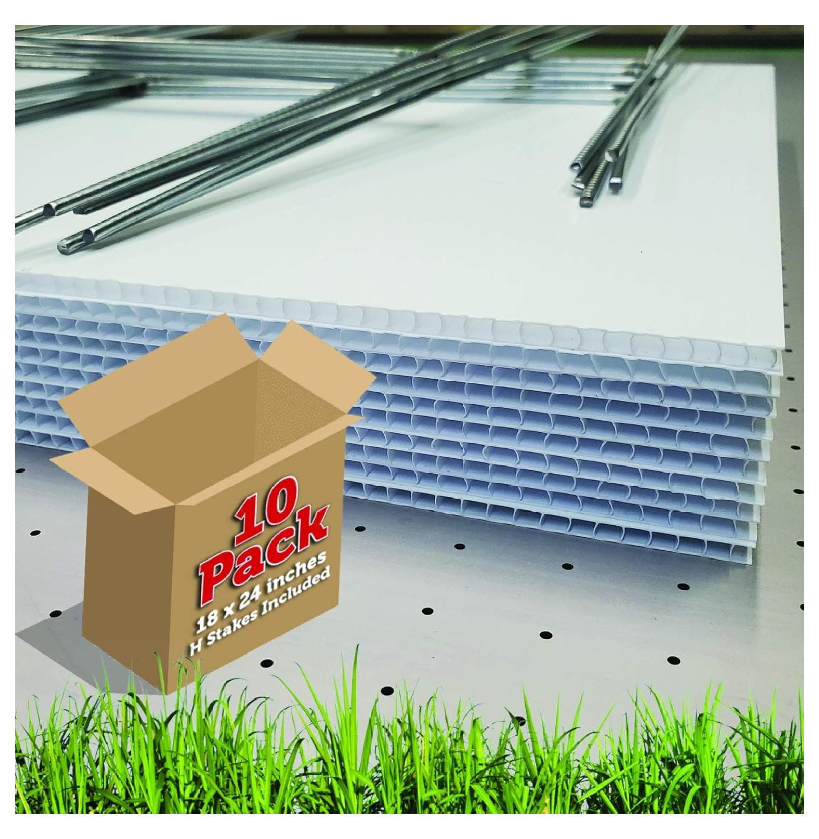 10 Blank Yard Signs with Stakes | 18" x 24" | Create Your own Message ...