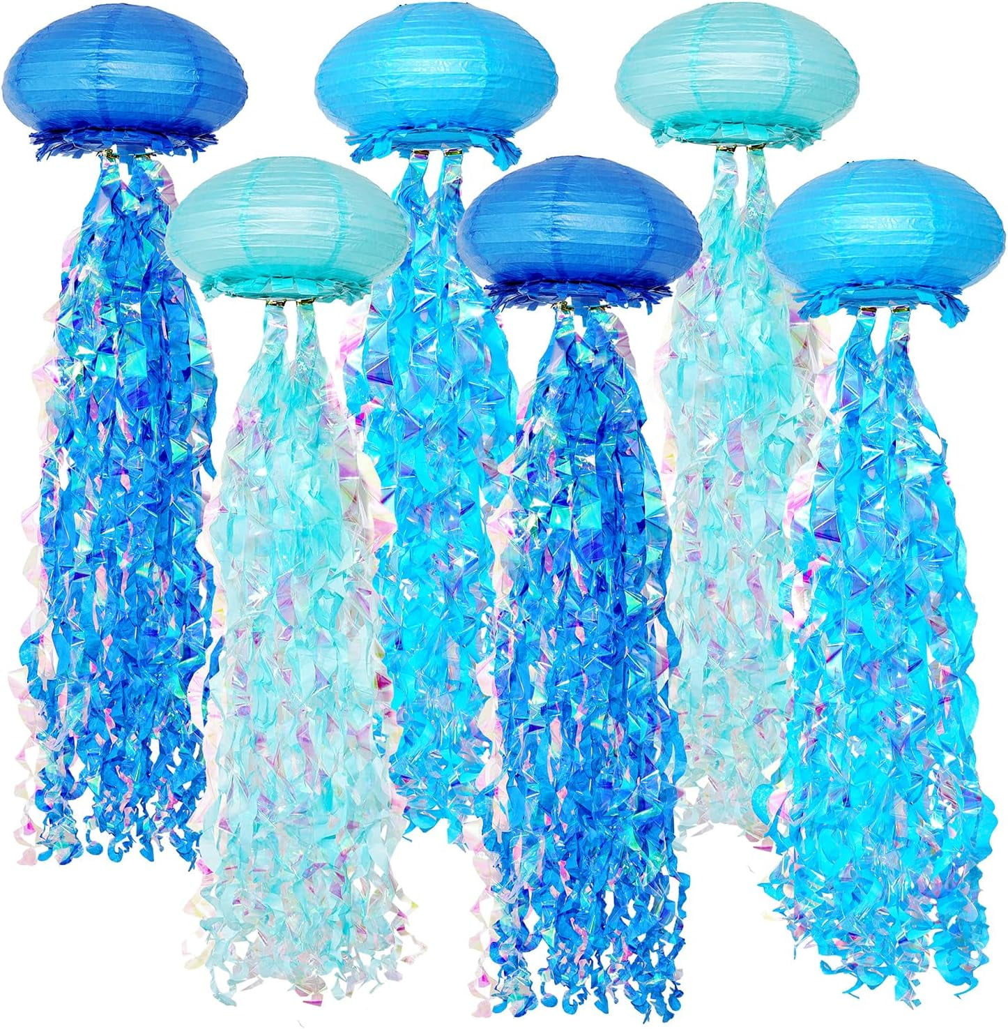 10" Blue Jellyfish Paper Lanterns - Under The Sea Birthday & Mermaid ...