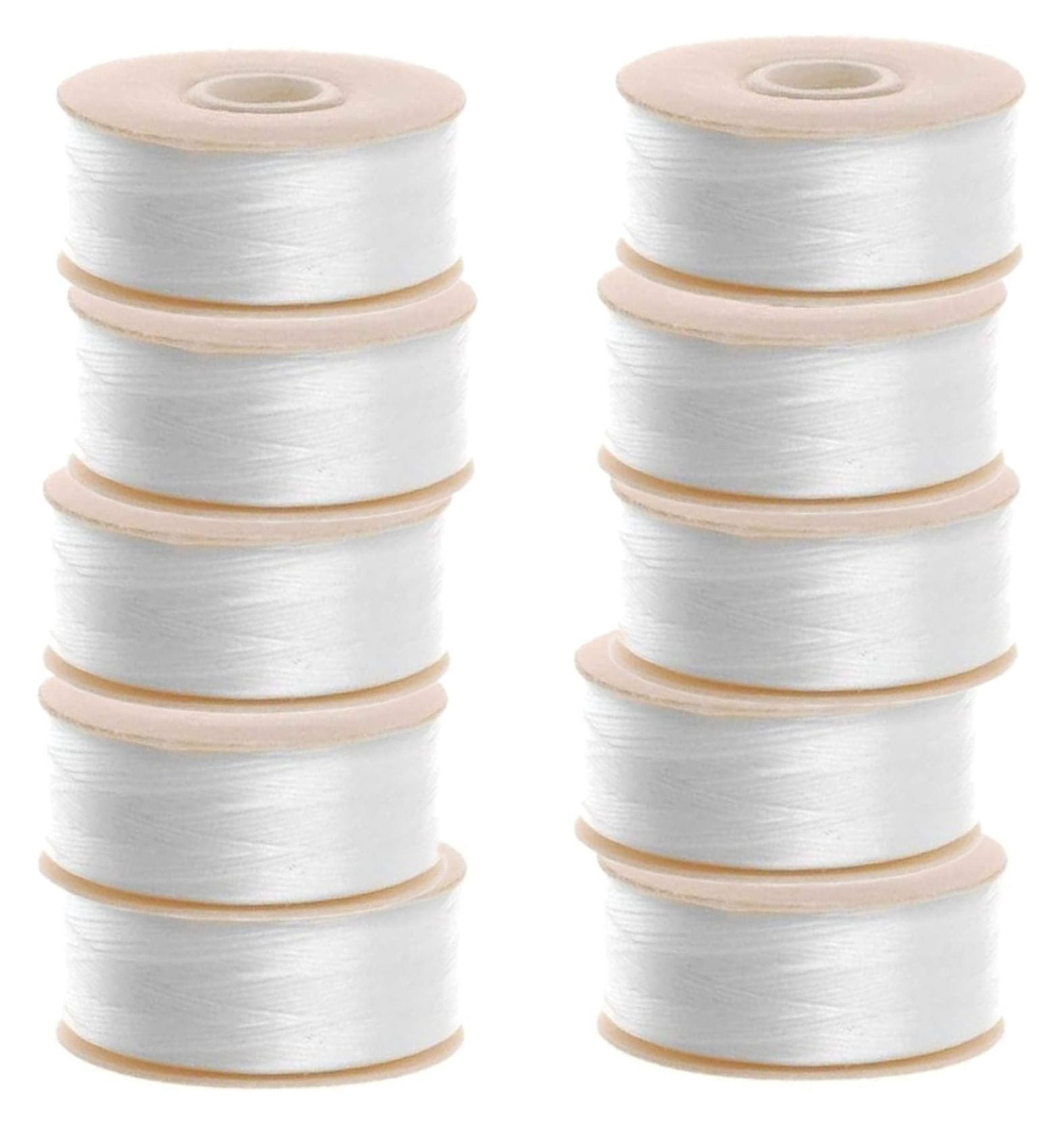 10 Bobbins of 64 Yards Size D White Nylon Beading Thread for Beads ...