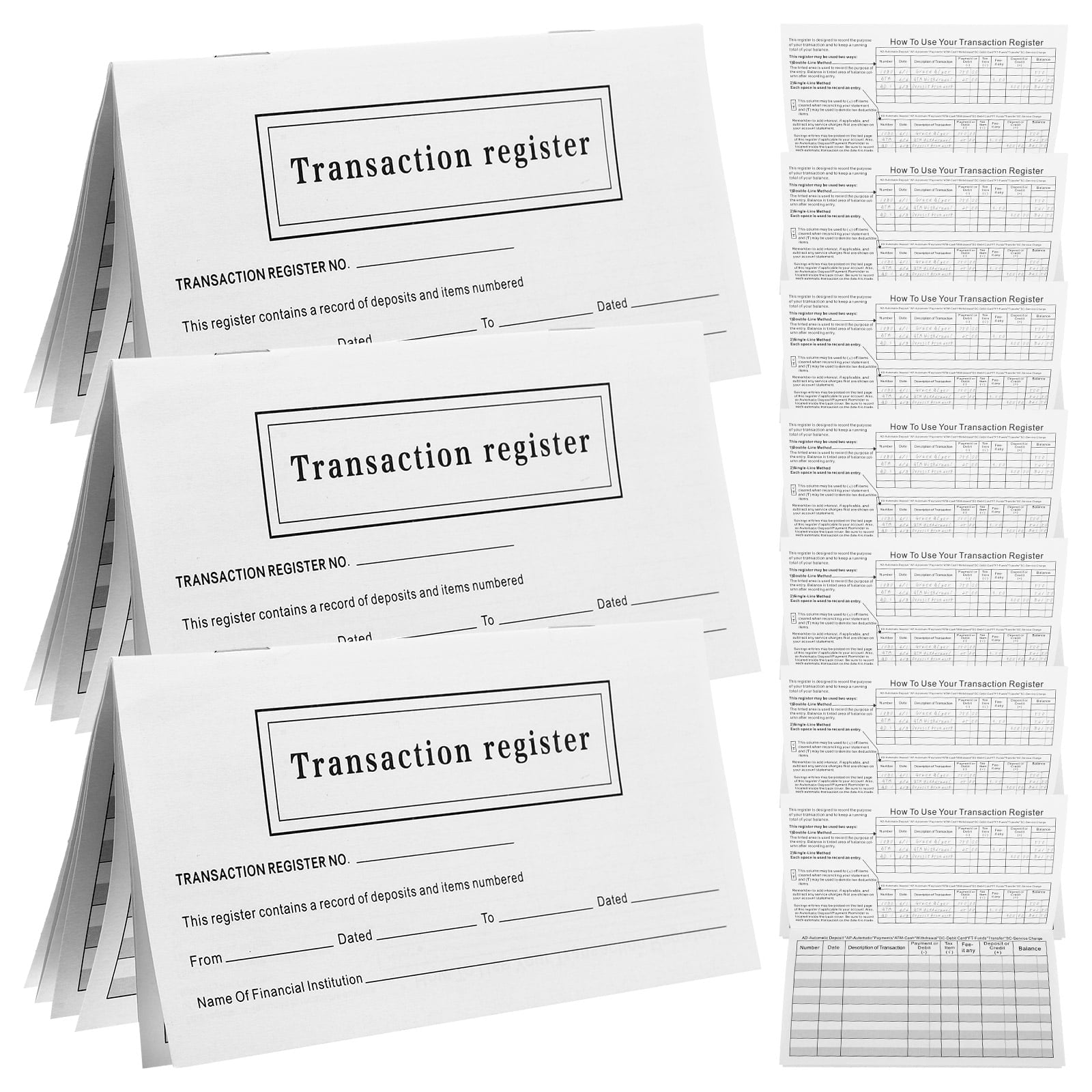 10 Books of Check Register Bank Accounts Balance Checkbook Transaction ...
