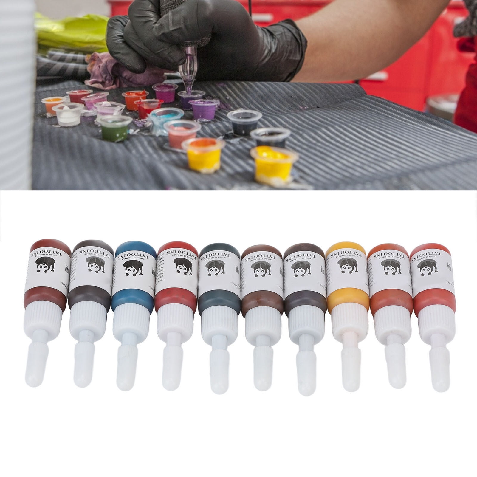 10 Bottle Tattoo Pigment Ink Primary Colour Set Body Art Kit 5ml ...